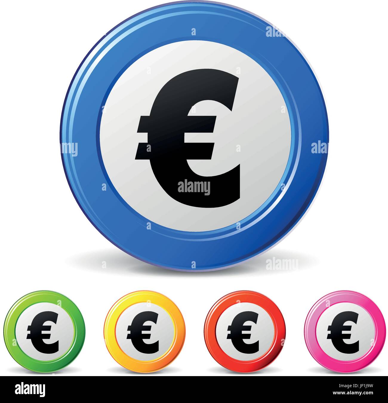 Euro icon glossy blue Stock Vector Images - Alamy