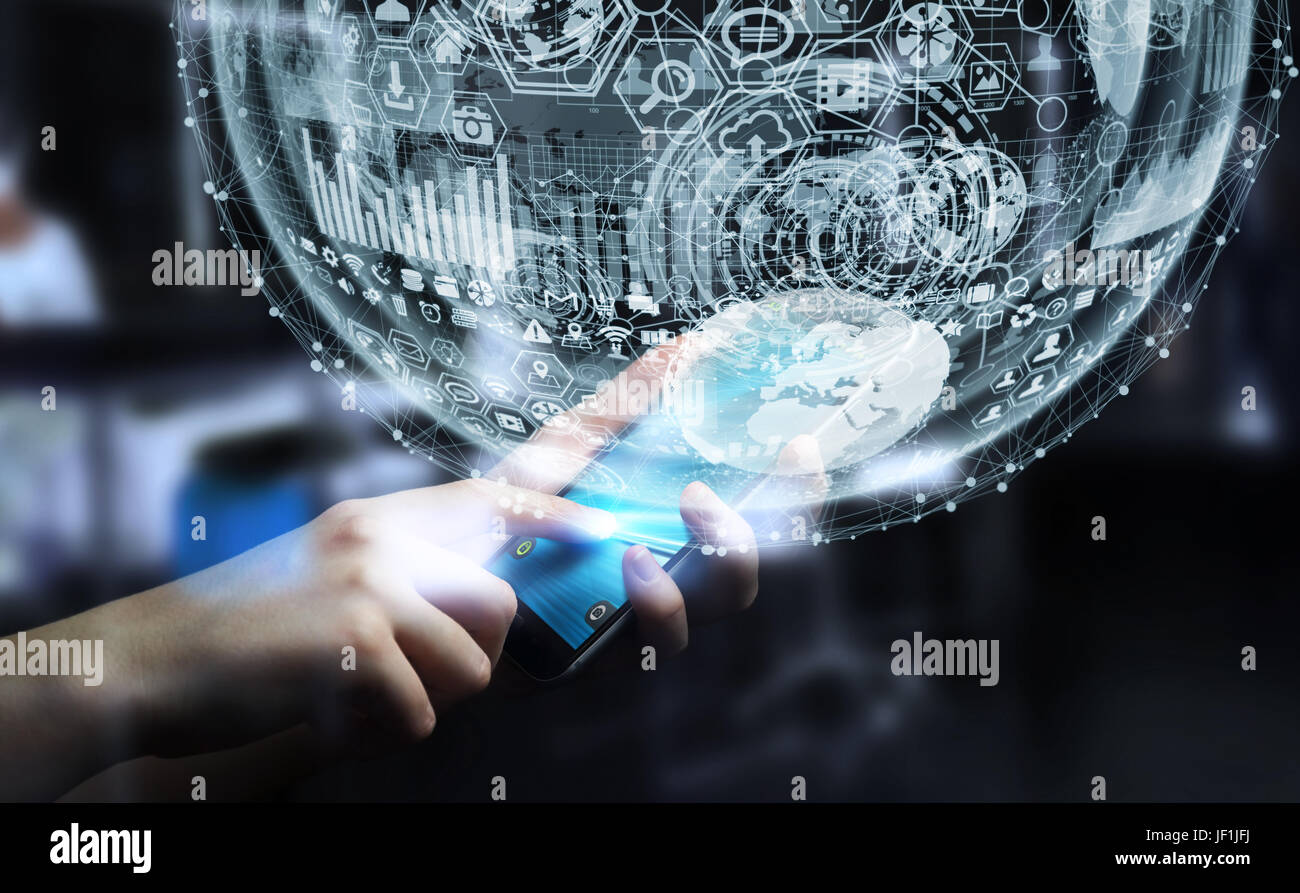 3d hologram phone hi-res stock photography and images - Alamy