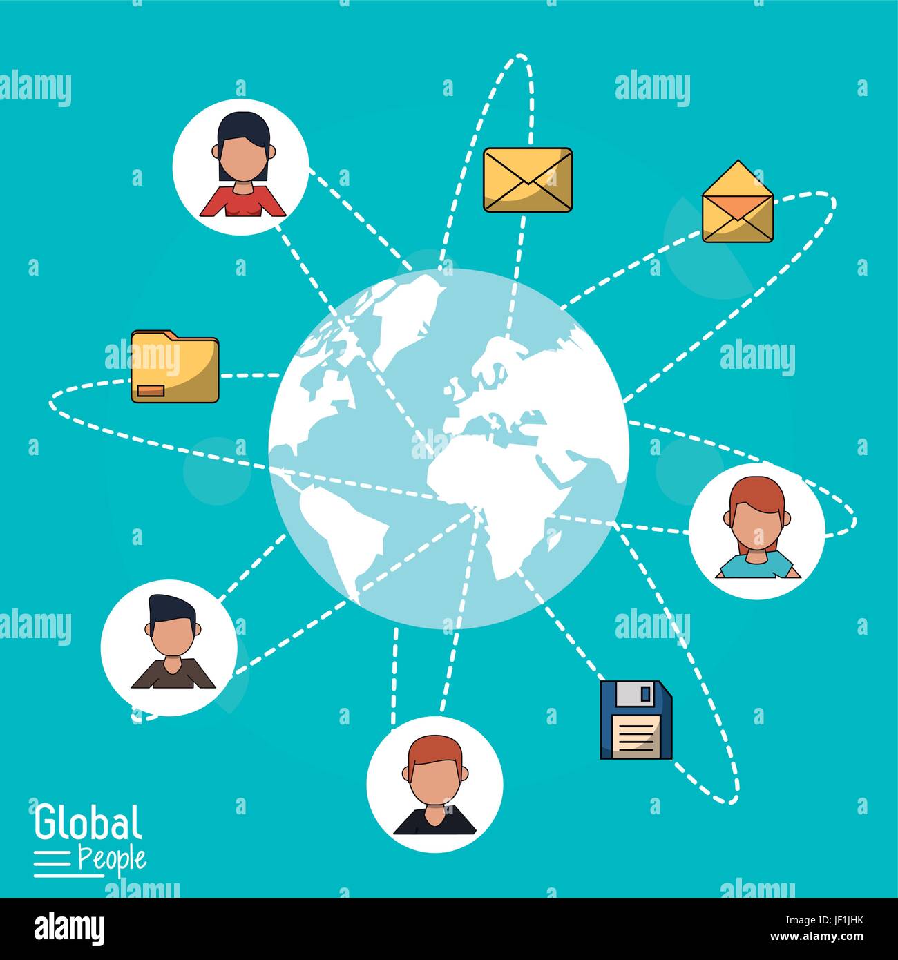 poster of global people with light blue background with world globe and ...