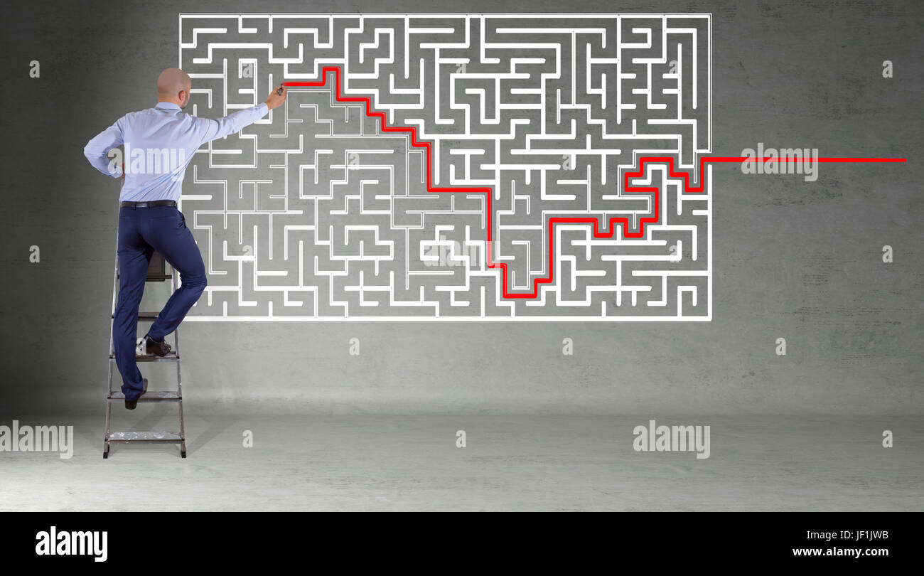 Business challenge businessman entrance maze hi-res stock photography ...