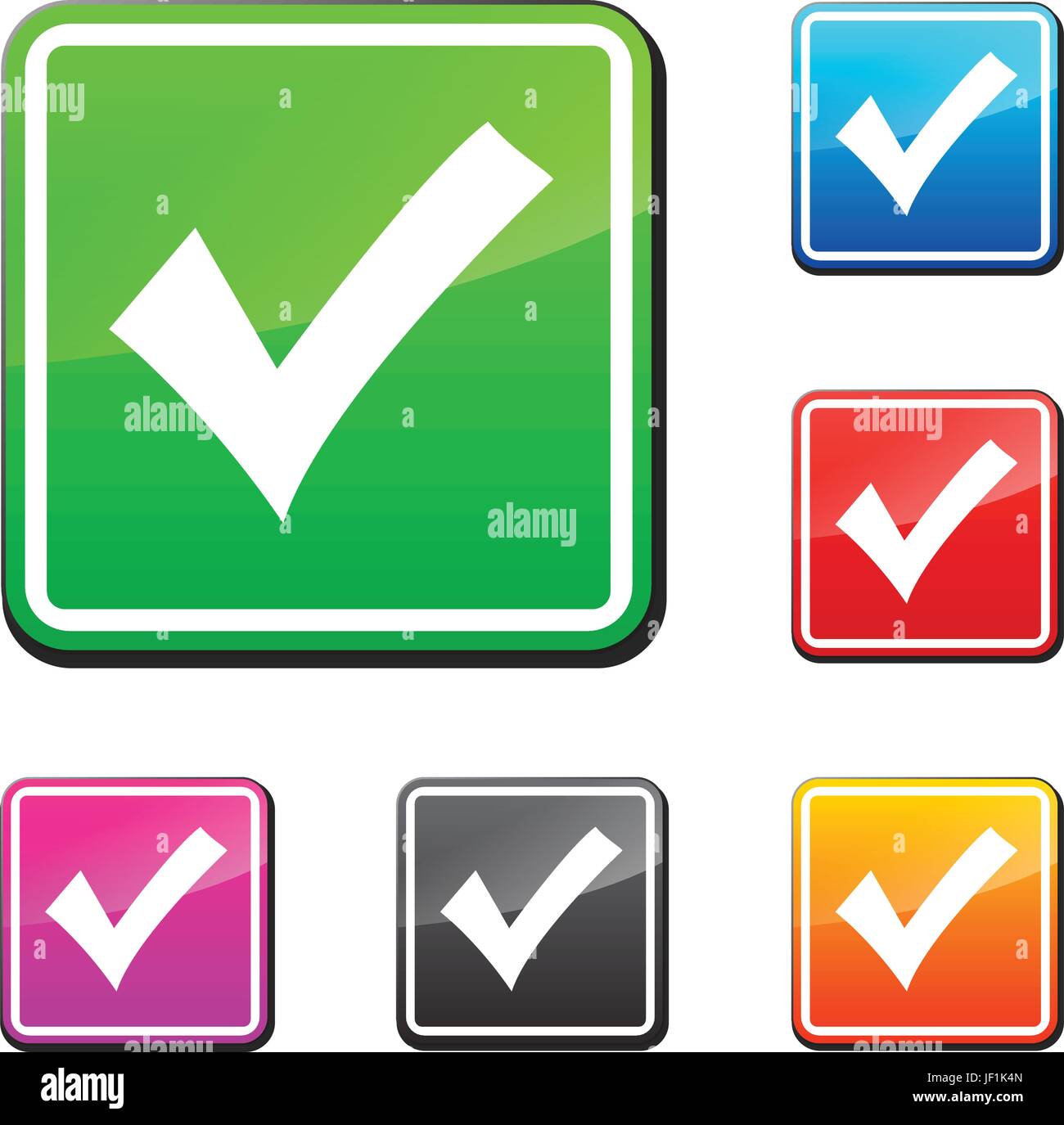 Tick blue and square boxes Stock Vector Images - Alamy