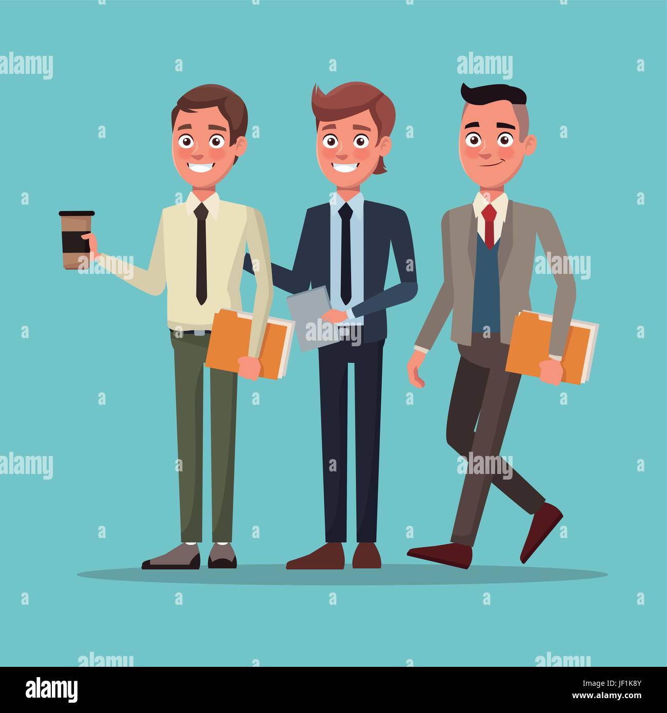 color background full body set of executive men Stock Vector Image ...
