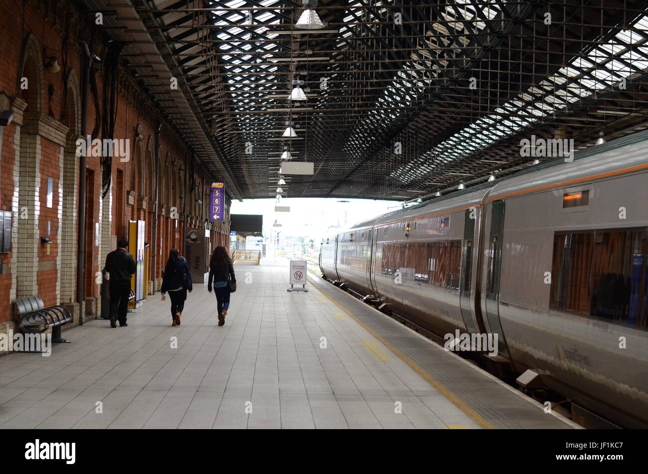 Tourists Walking in a Platform of an Irish Train Station, Ireland Stock ...
