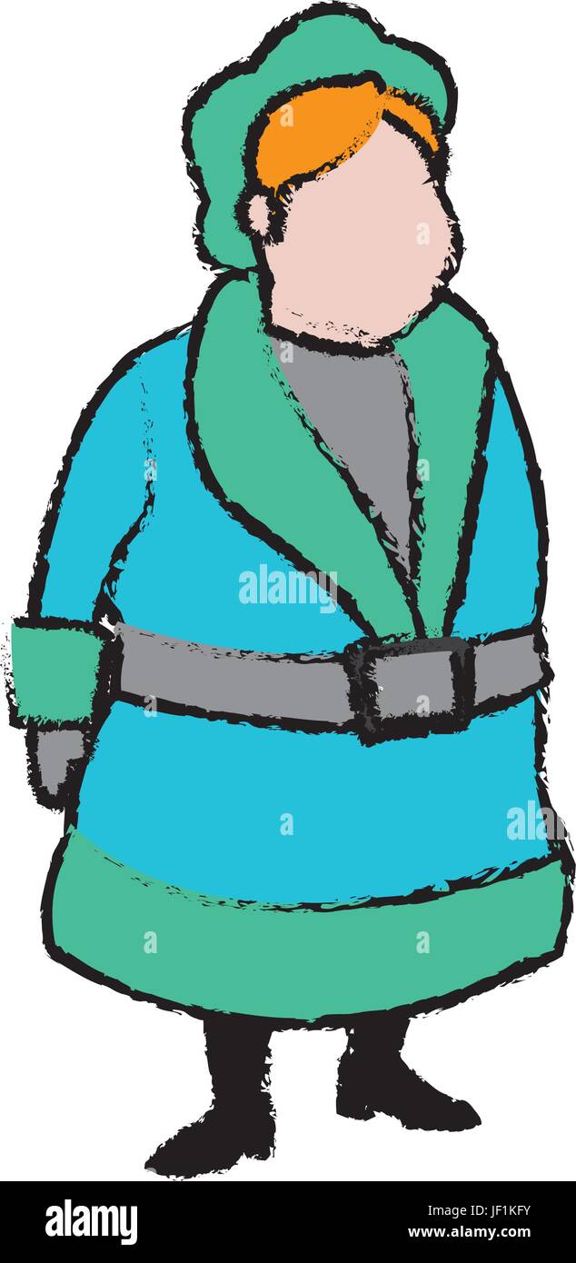 cartoon mrs claus merry christmas and new year symbol fun character ...