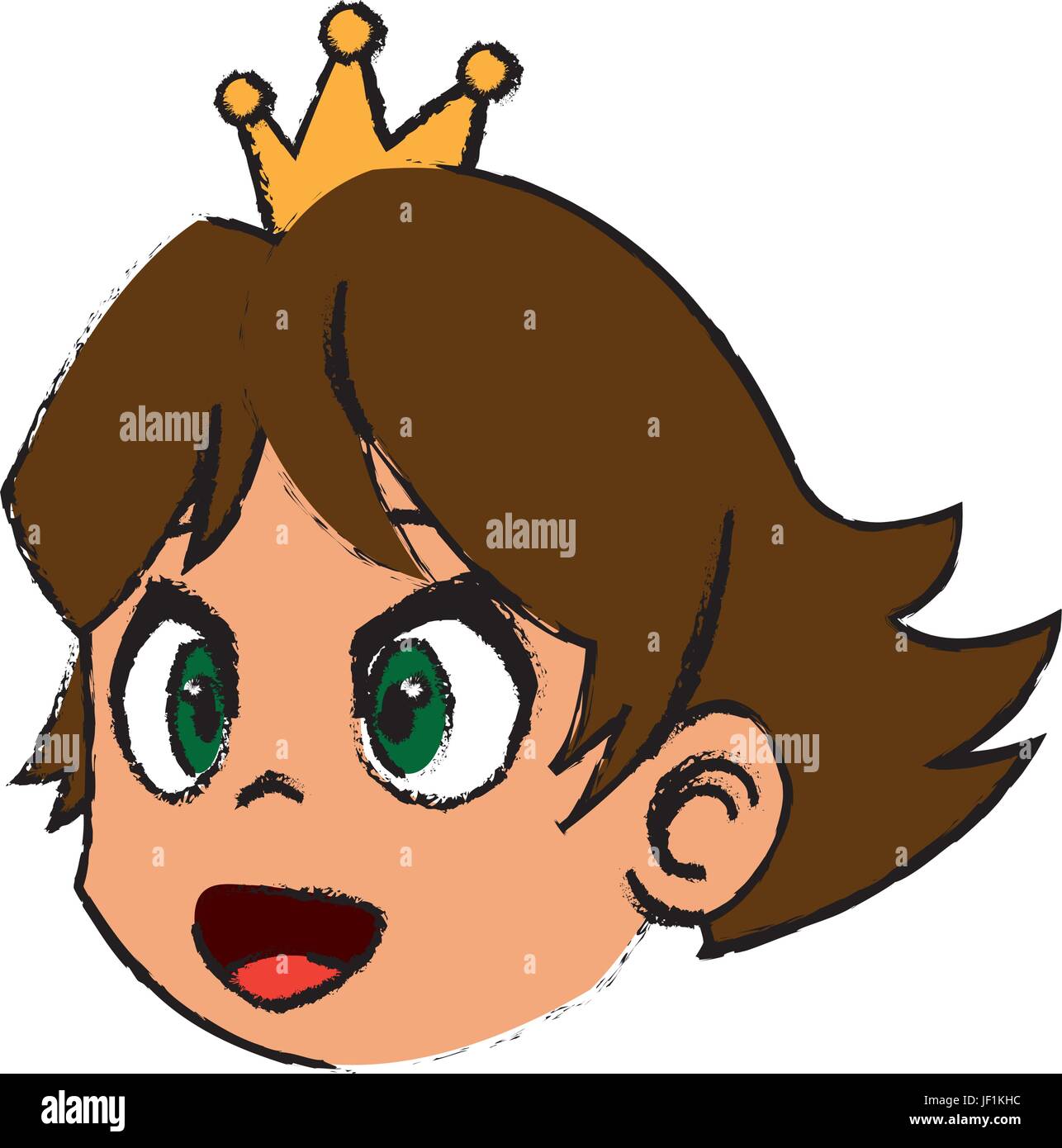 comic face princess with crown Stock Vector Image & Art - Alamy