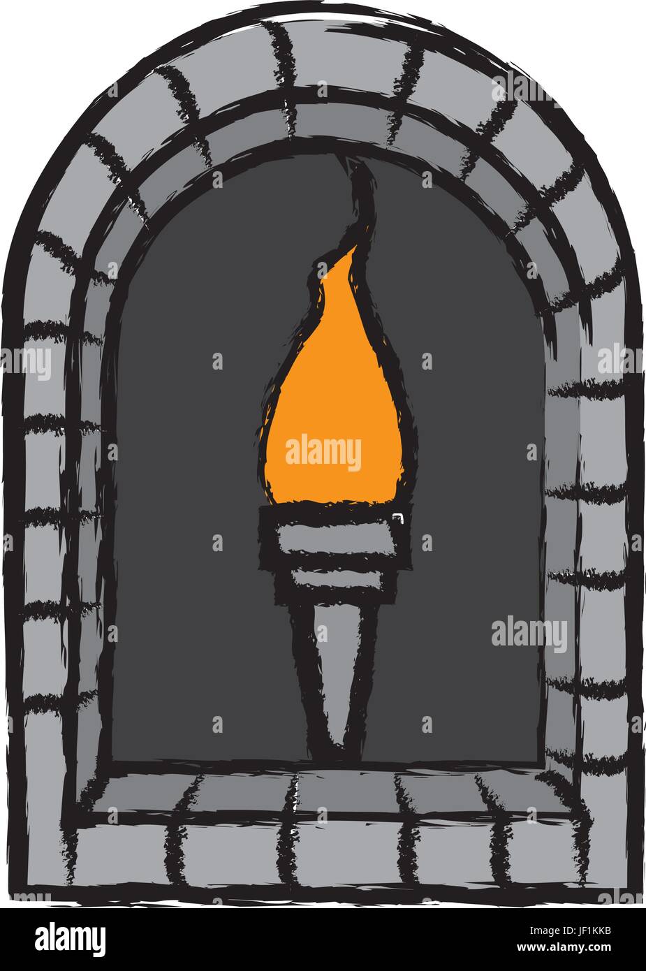 cartoon torch with frame brick decoration Stock Vector Image & Art - Alamy