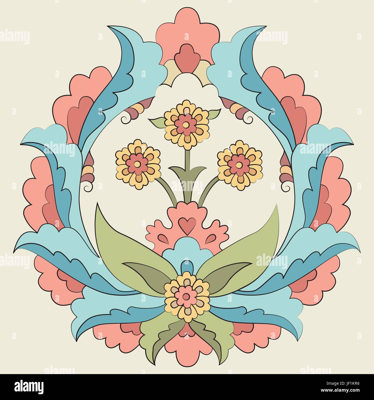 antique, traditional, pattern, anatolia, oriental, floral, design ...