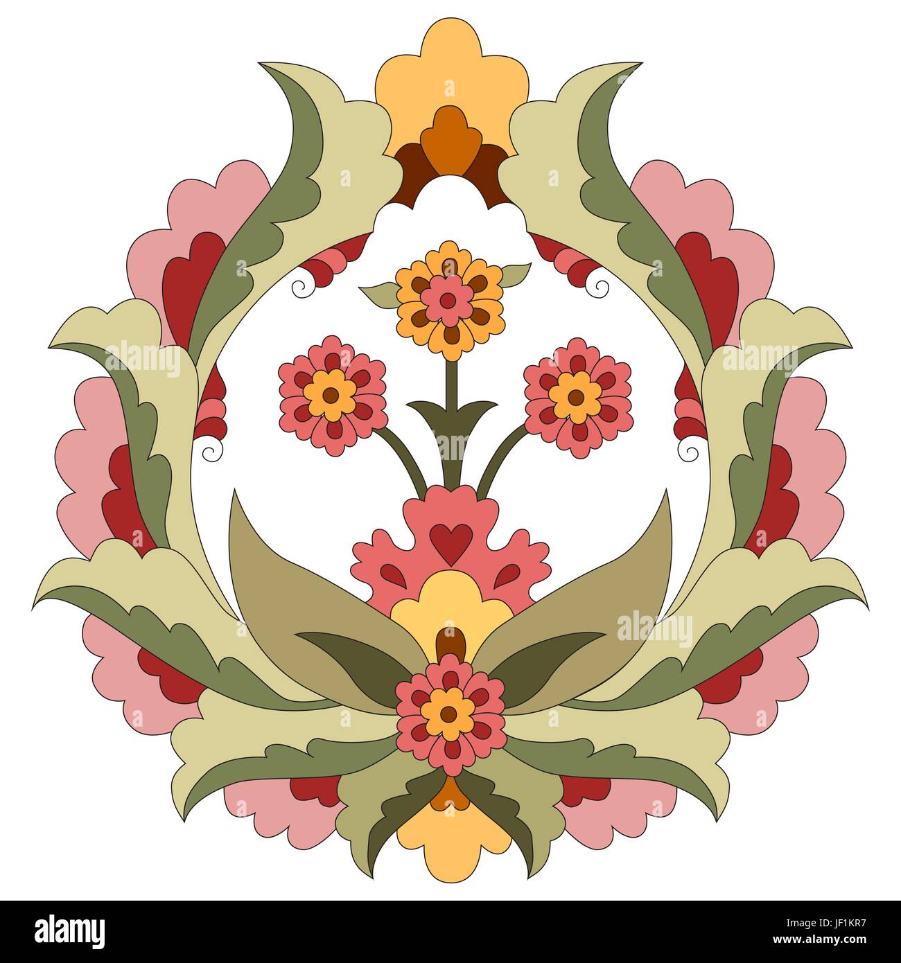 antique, traditional, pattern, anatolia, oriental, floral, design ...