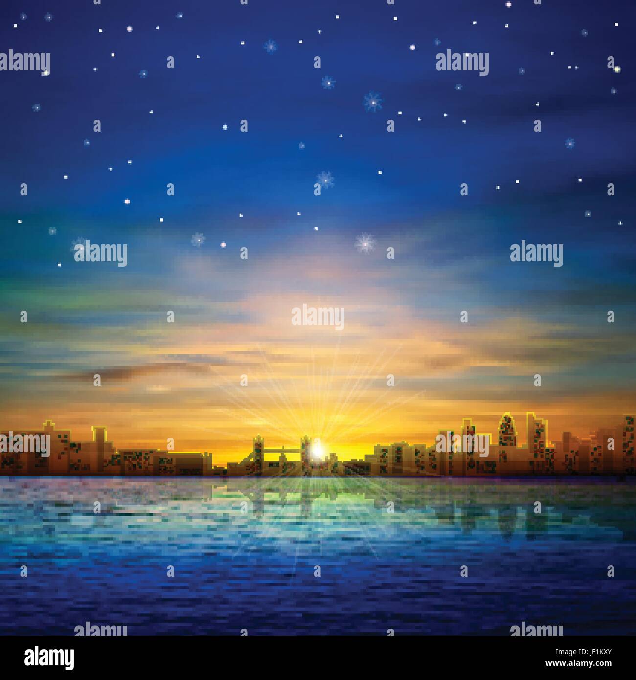 Nice city at night Stock Vector Images - Alamy