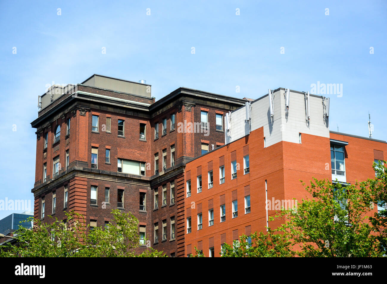 The old condo buildings near the old port of Montreal, Canada Stock ...
