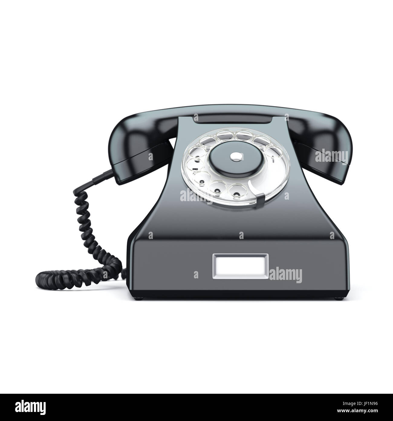 3D rendering old black phone Stock Photo - Alamy