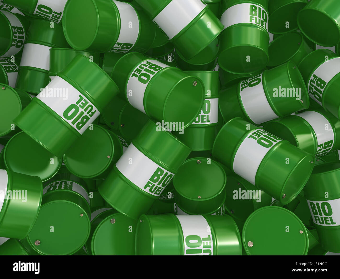 3D rendering barrels of biofuels Stock Photo - Alamy