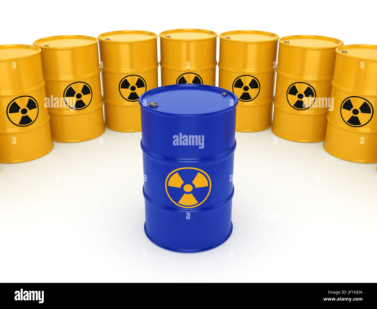 3D rendering radioactive barrels Stock Photo - Alamy