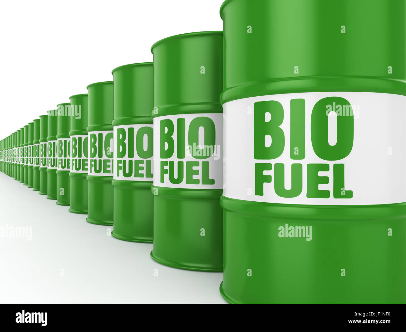 3D rendering barrels of biofuels Stock Photo - Alamy