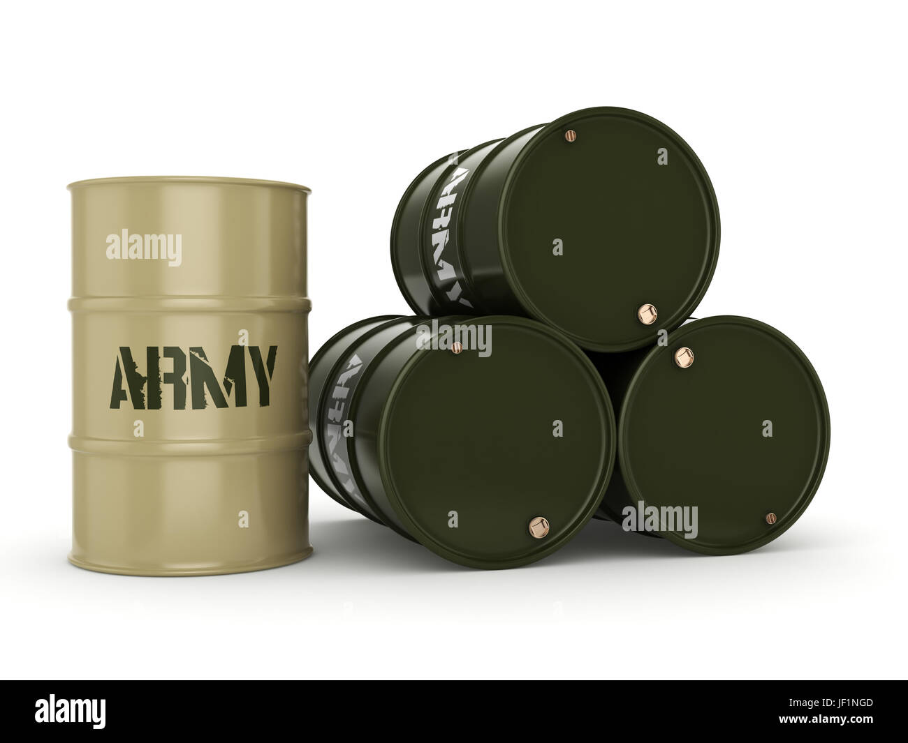 3D rendering army barrels Stock Photo - Alamy
