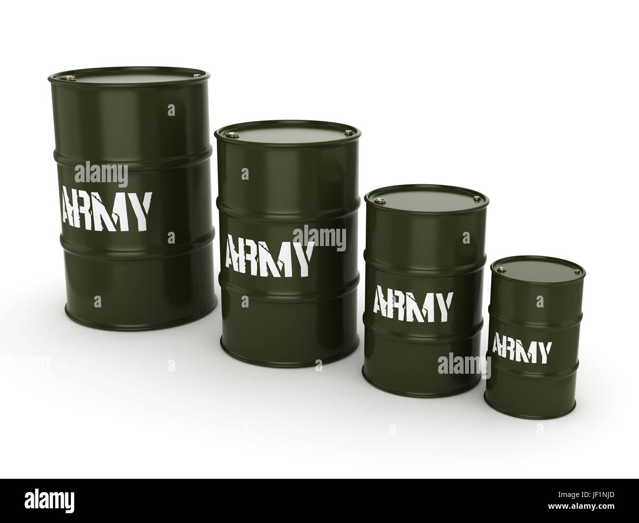 3D rendering army barrels Stock Photo - Alamy
