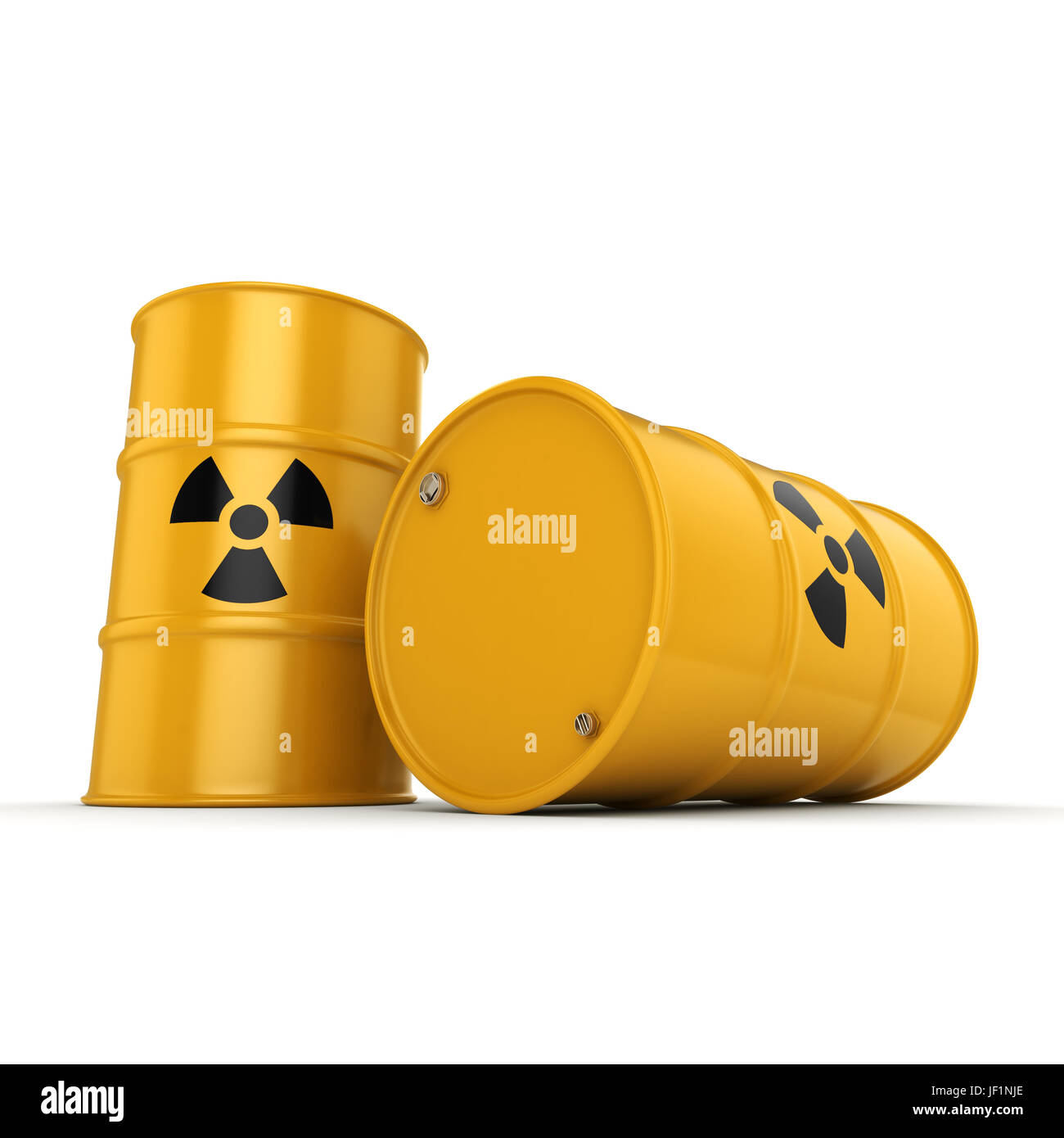 3D rendering radioactive barrels Stock Photo - Alamy