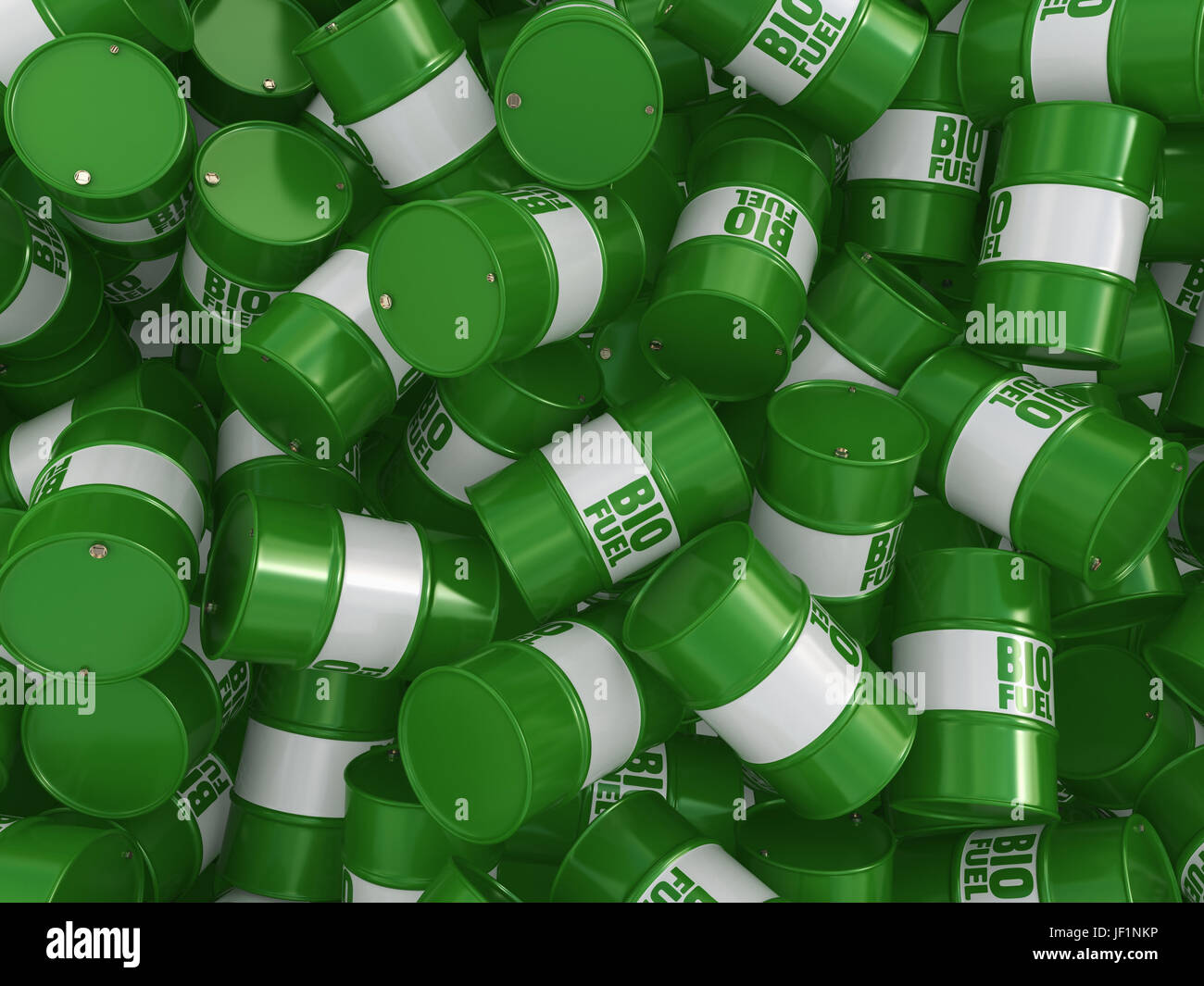 3D rendering barrels of biofuels Stock Photo - Alamy