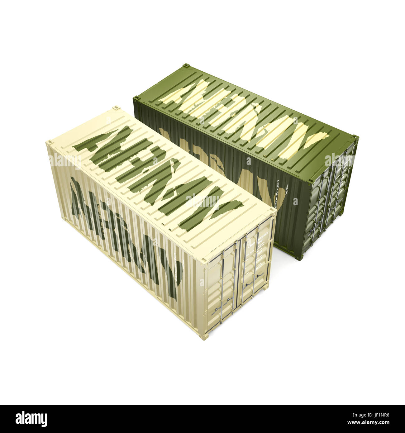 3D rendering army containers Stock Photo - Alamy
