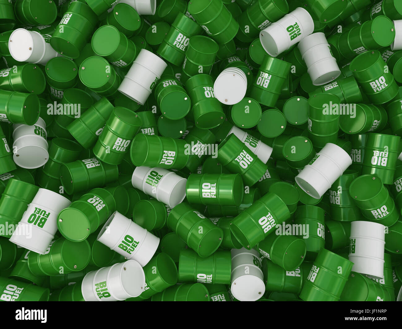 3D rendering barrels of biofuels Stock Photo - Alamy