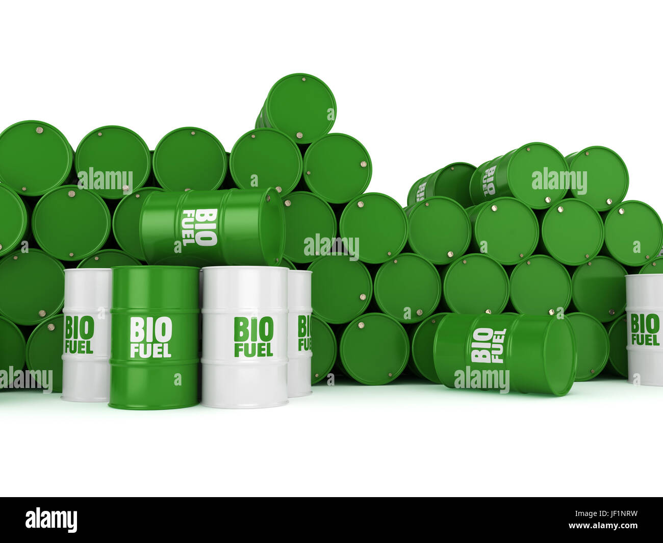3D rendering barrels of biofuels Stock Photo - Alamy