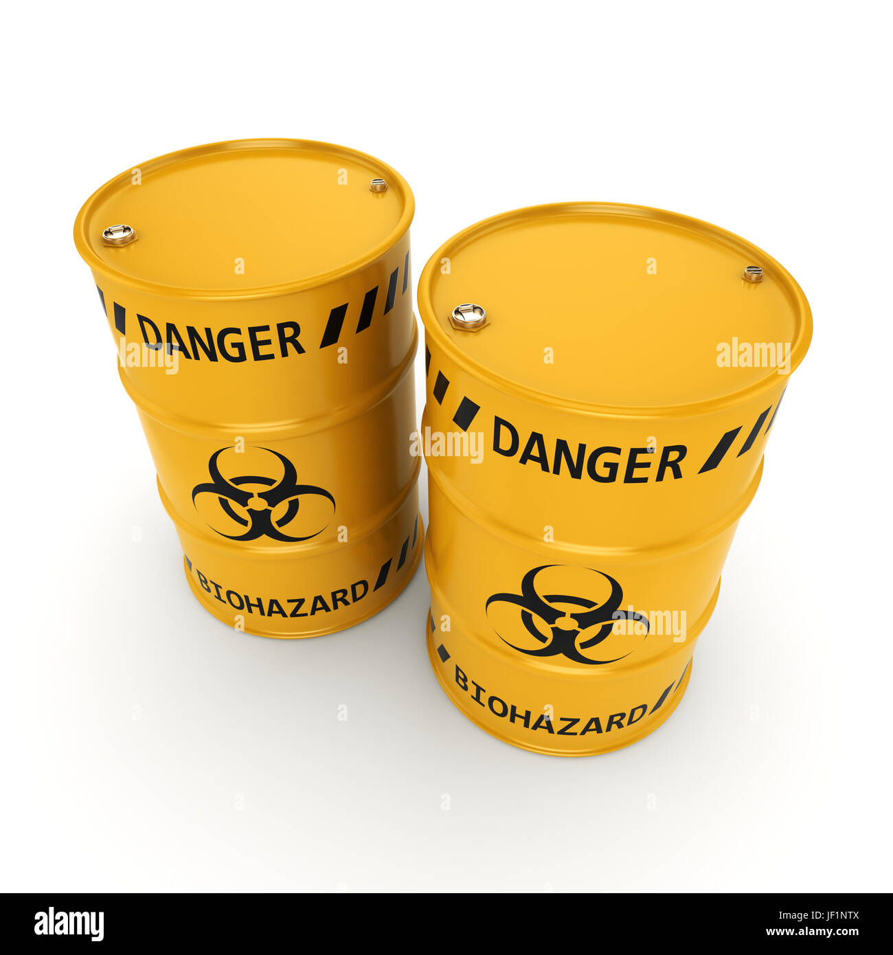 3D rendering biohazard barrels Stock Photo - Alamy