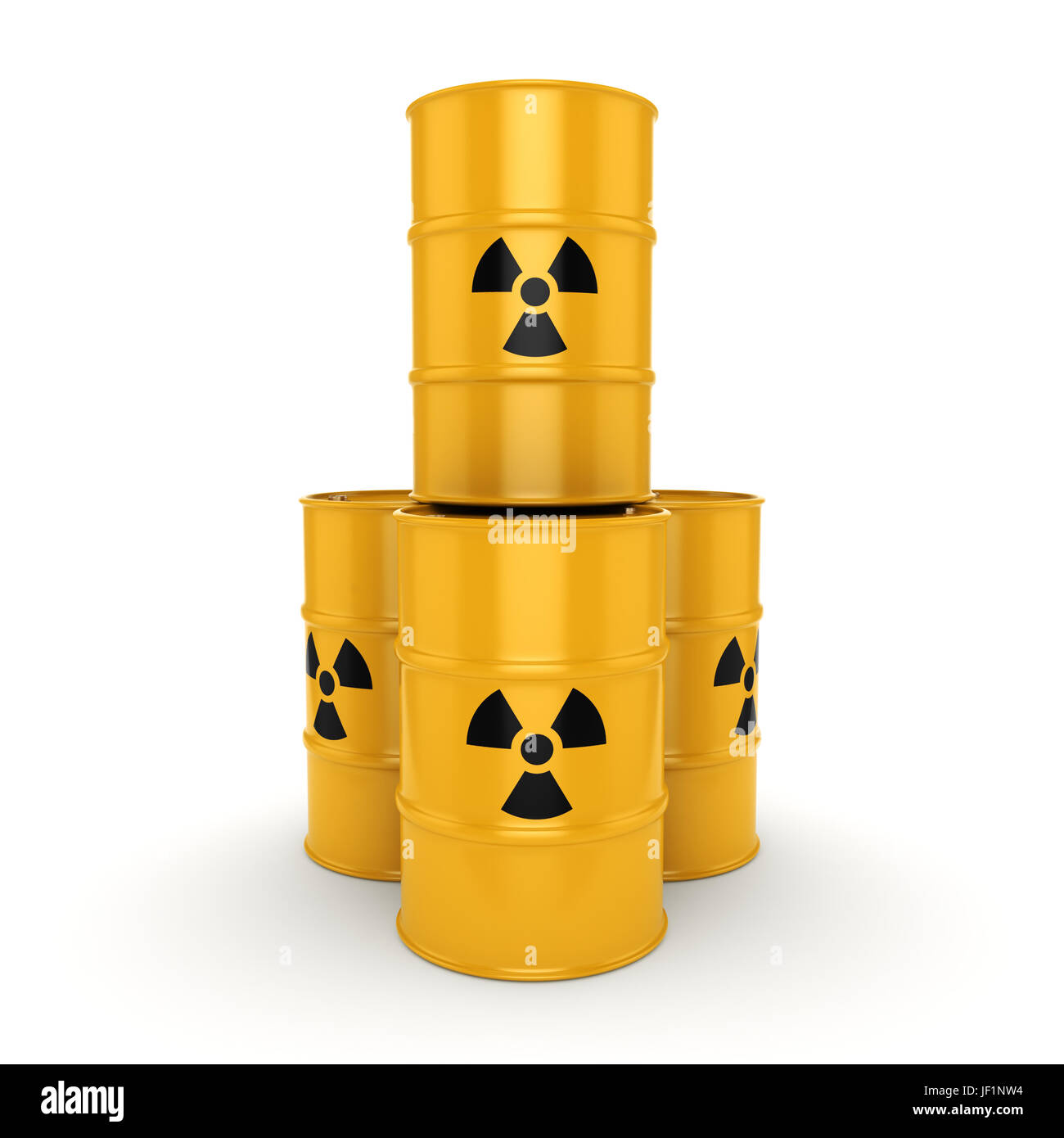 3D rendering radioactive barrels Stock Photo - Alamy