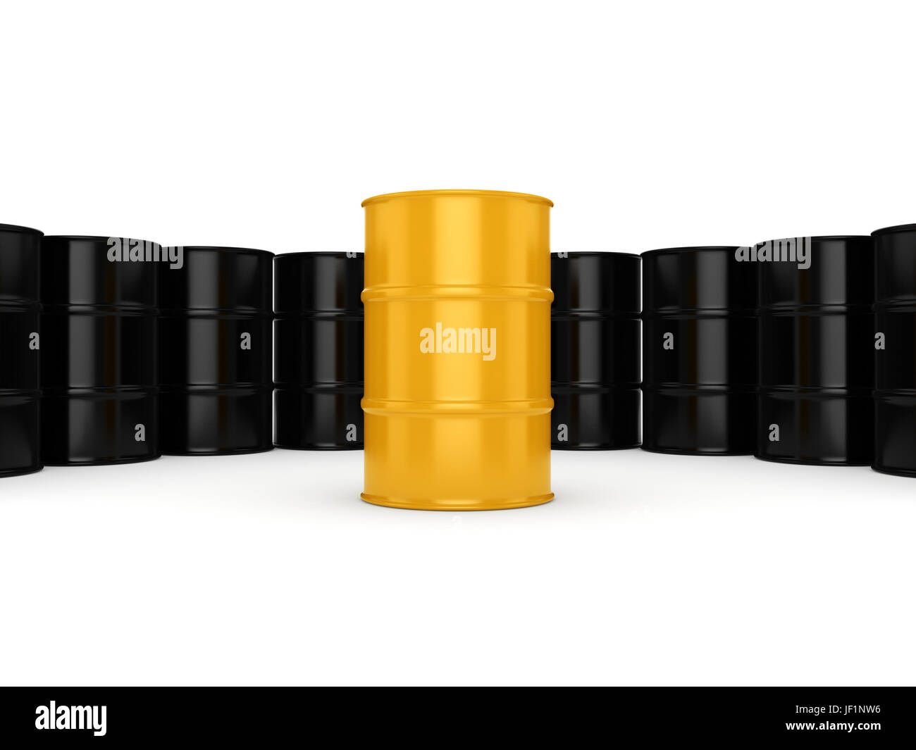 3D rendering black and yellow barrels Stock Photo - Alamy