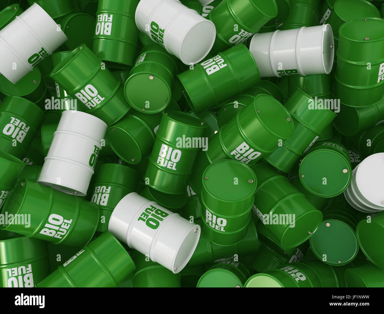 3D rendering barrels of biofuels Stock Photo - Alamy