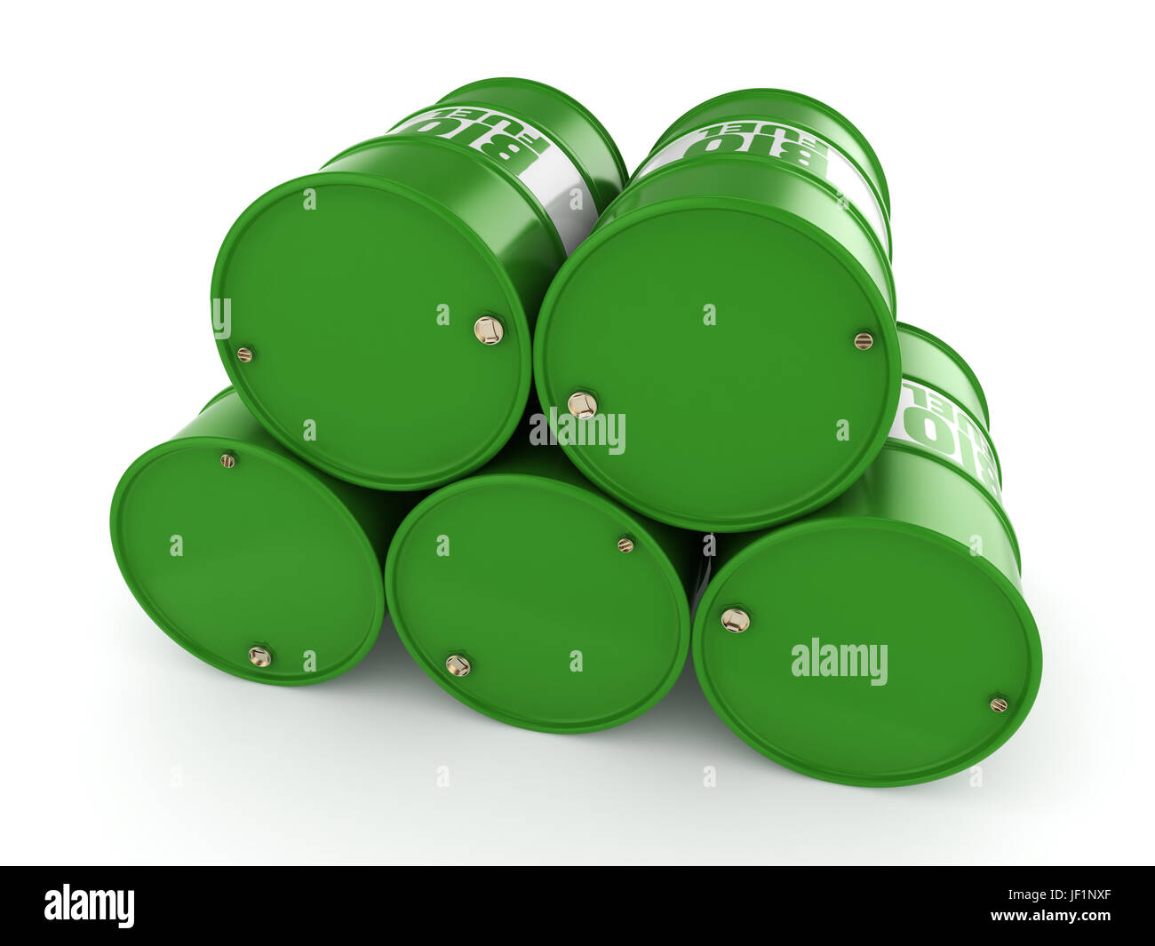 3D rendering barrels of biofuels Stock Photo - Alamy