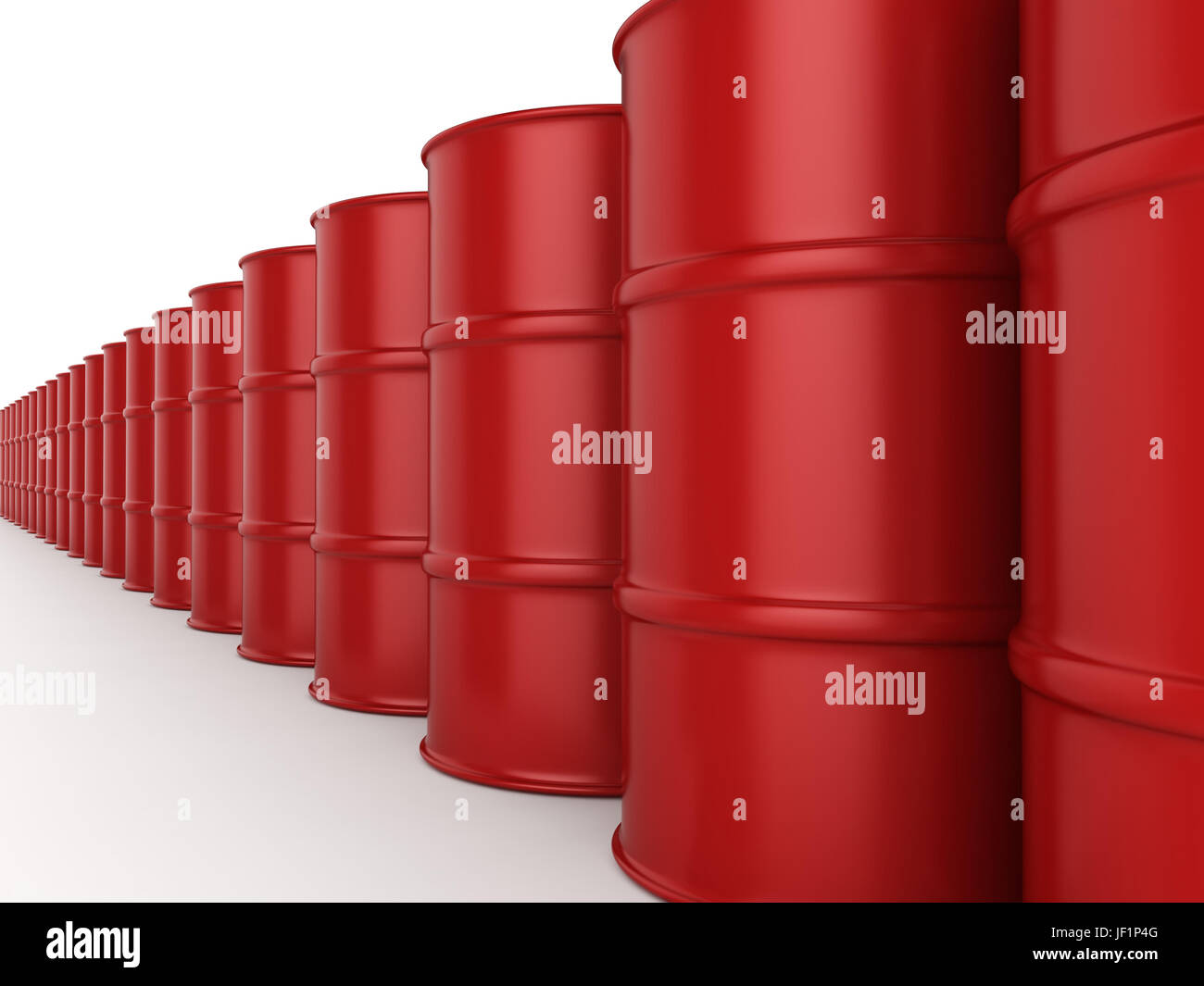 3D rendering red barrels Stock Photo - Alamy