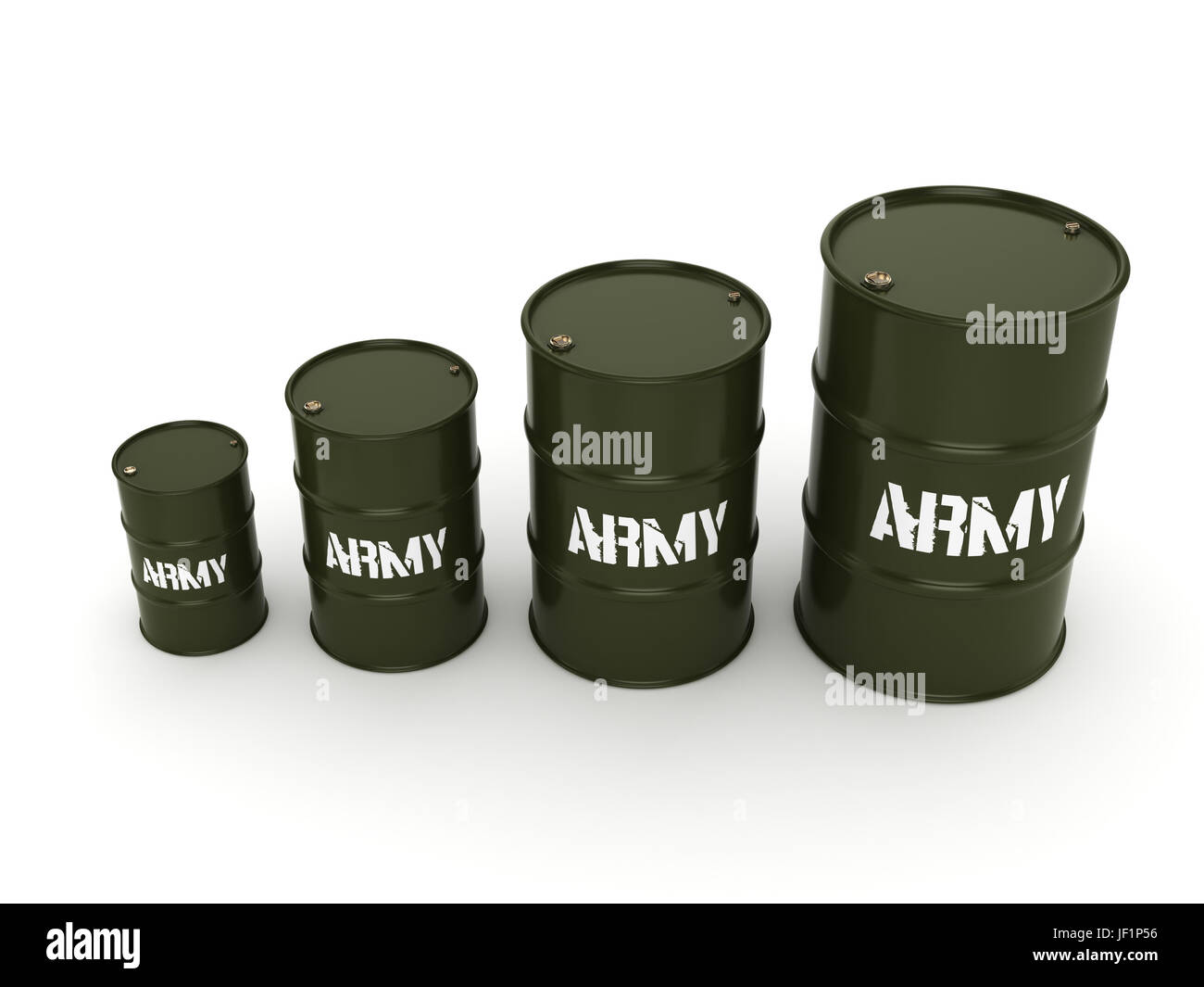 3D rendering army barrels Stock Photo - Alamy