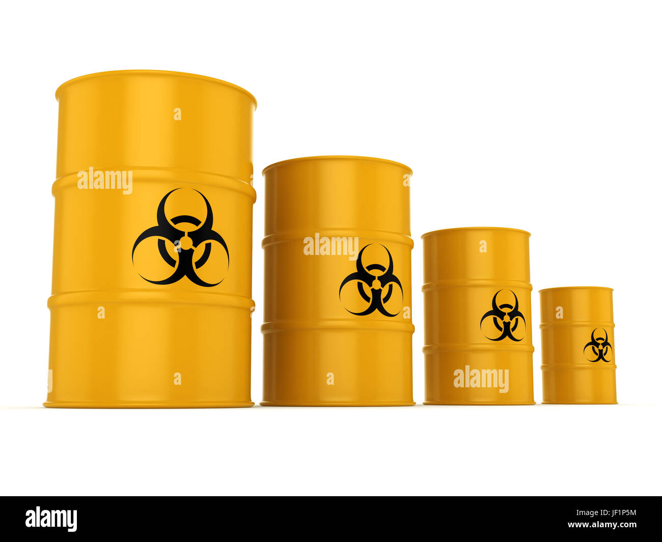 3D rendering biohazard barrels Stock Photo - Alamy