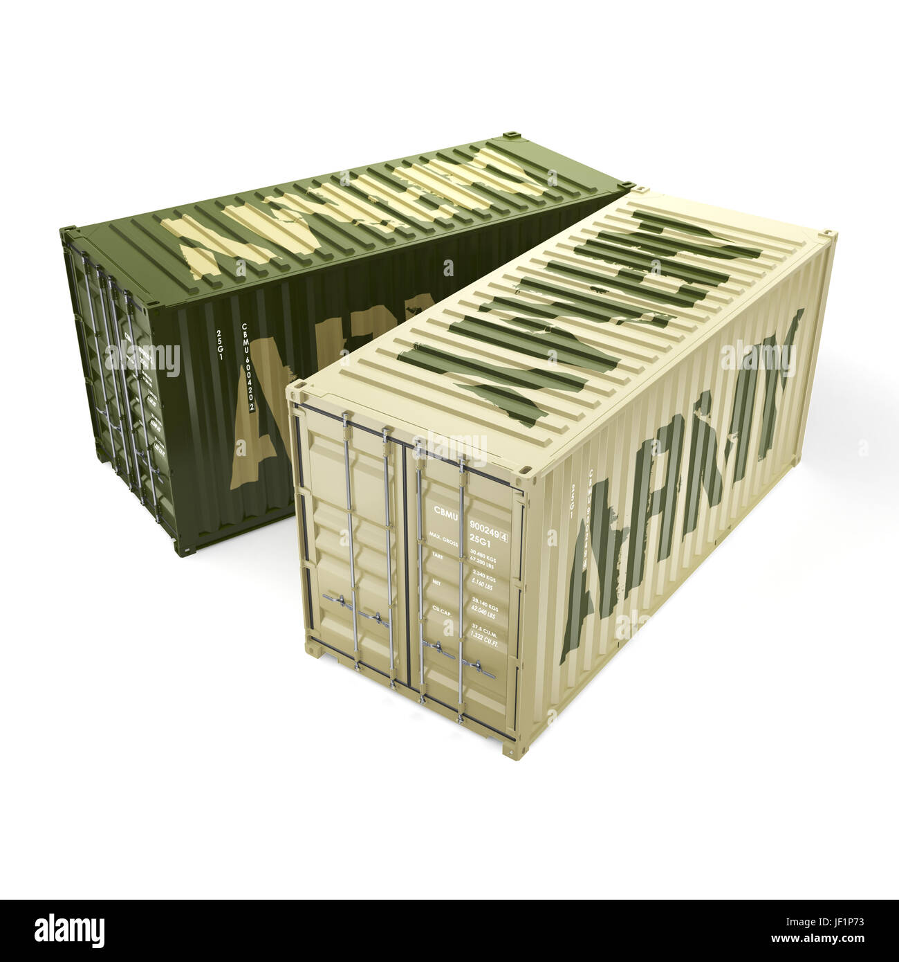 3D rendering army containers Stock Photo - Alamy