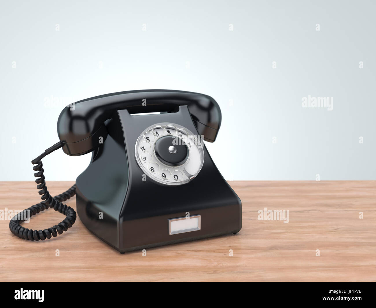 3D rendering old black phone Stock Photo - Alamy