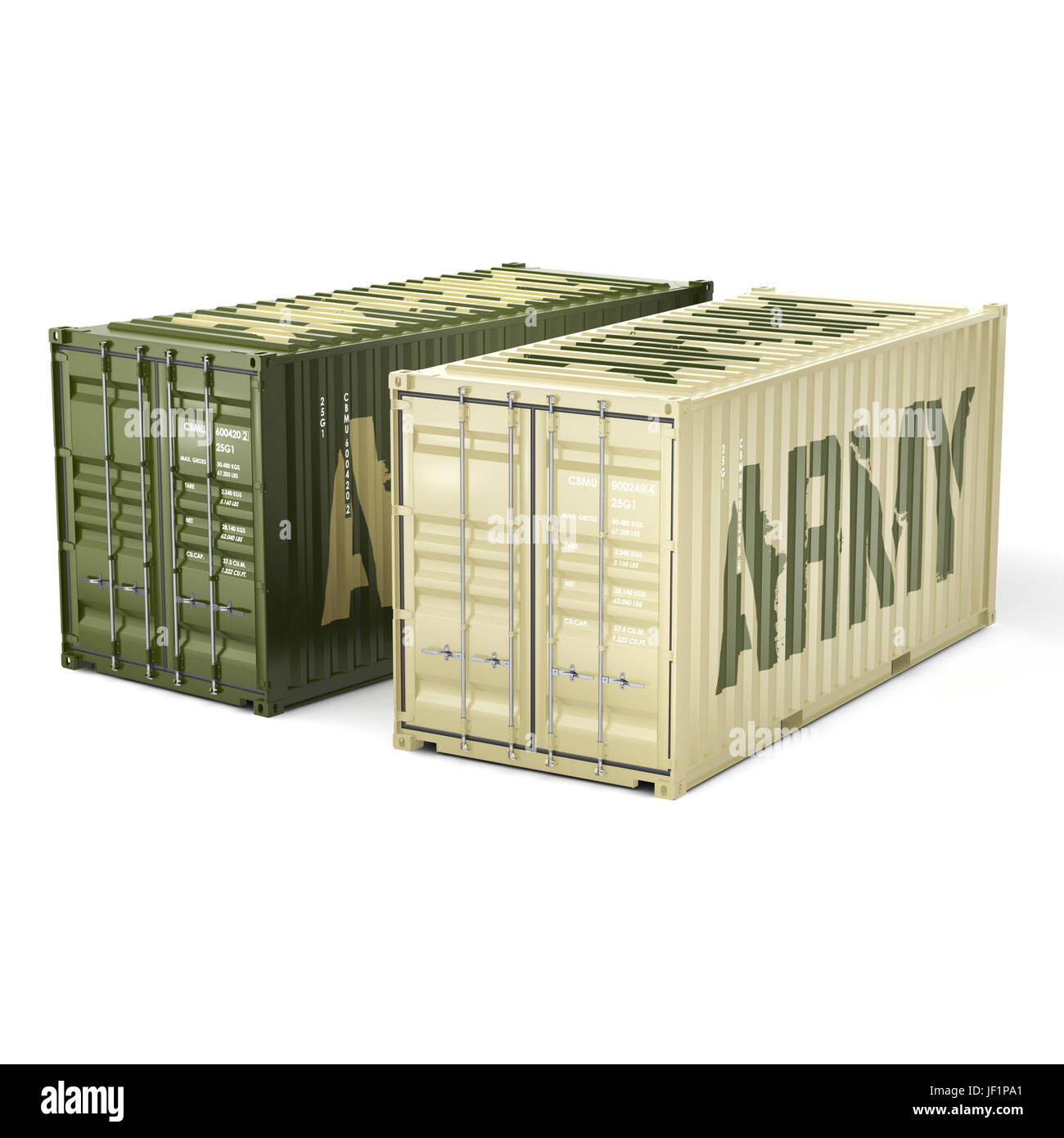3D rendering army containers Stock Photo - Alamy