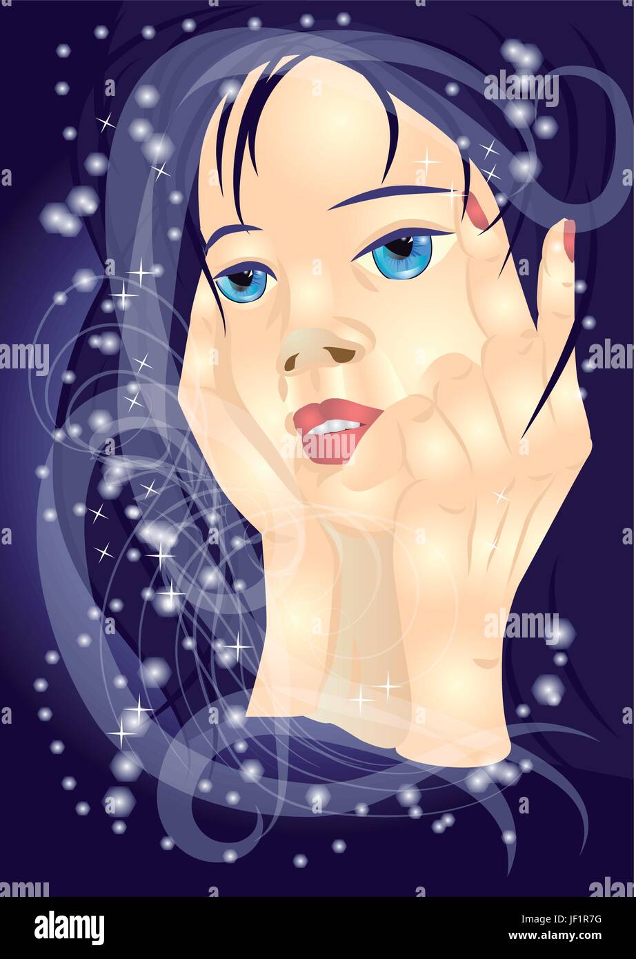 woman, blue, female, face, human, human being, energy, power ...