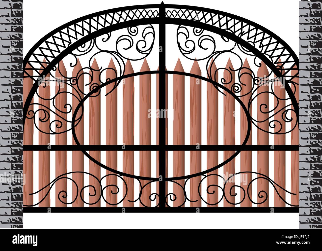 Ornate steel gate Stock Vector Images - Alamy