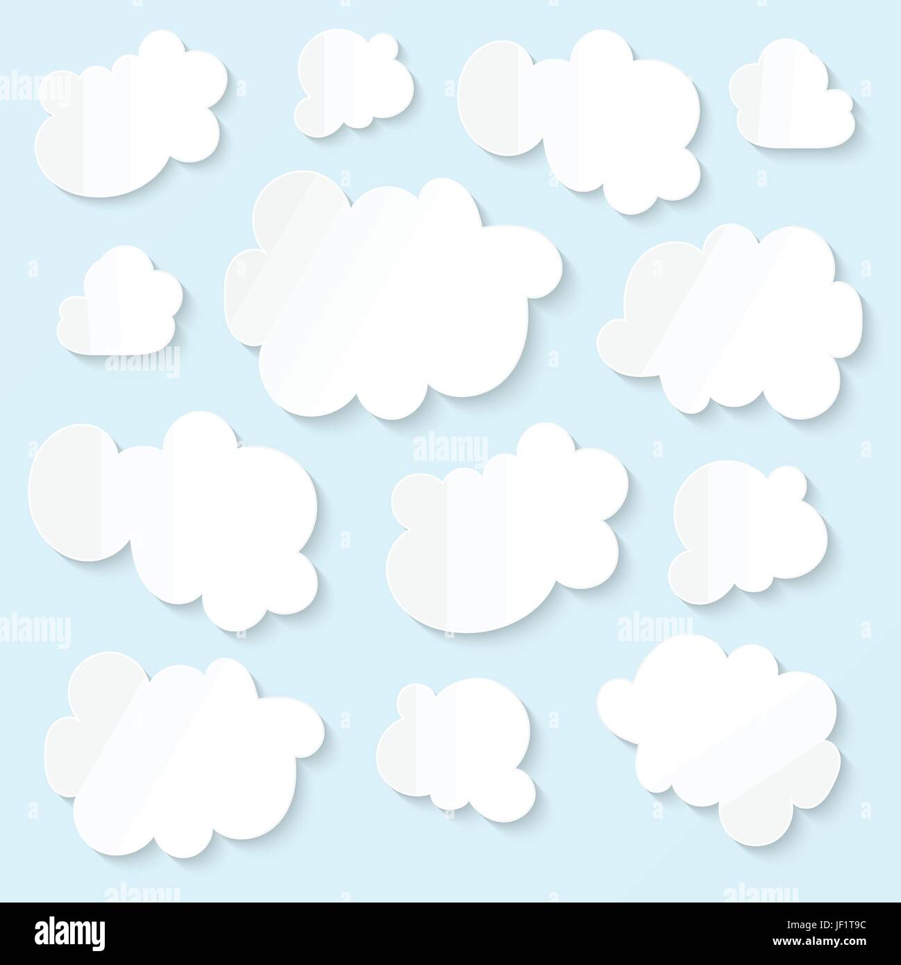 blue, illustration, clouds, fluffy, cartoon, vector, firmament, sky ...