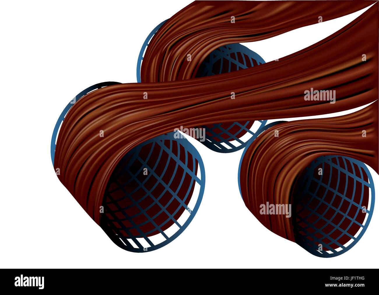 Long brown curles Stock Vector Images - Alamy