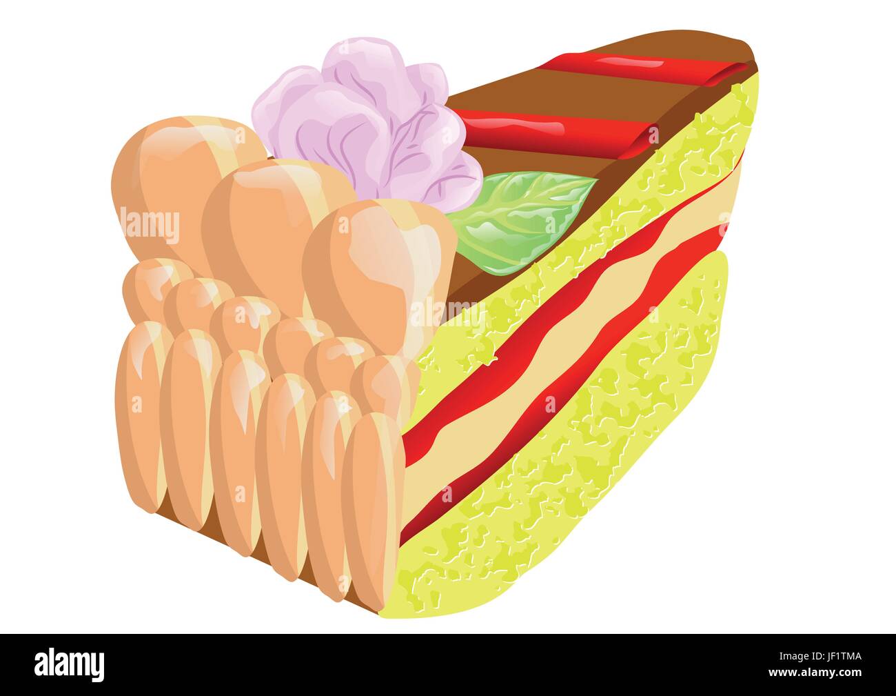 Segment of cake Stock Vector Images - Alamy