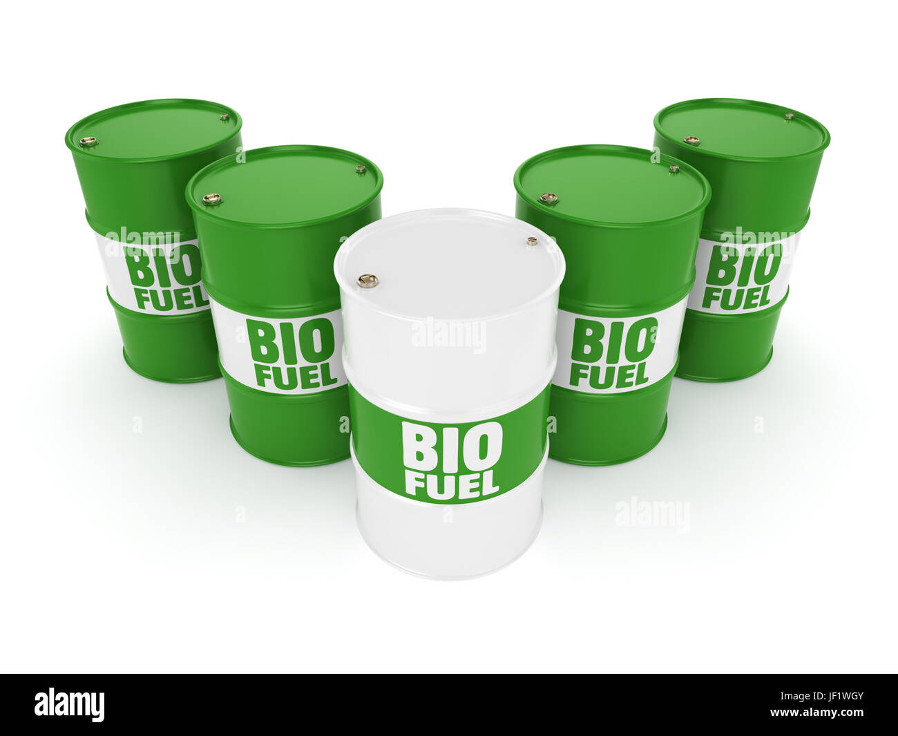 3D rendering barrels of biofuels Stock Photo - Alamy