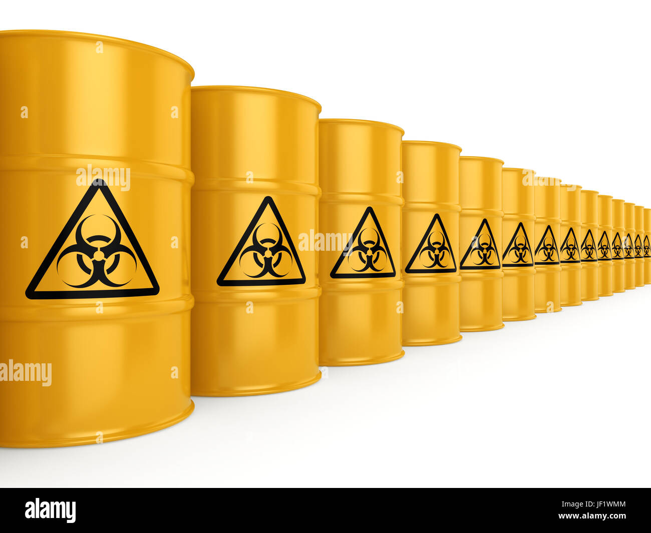 3D rendering biohazard barrels Stock Photo - Alamy