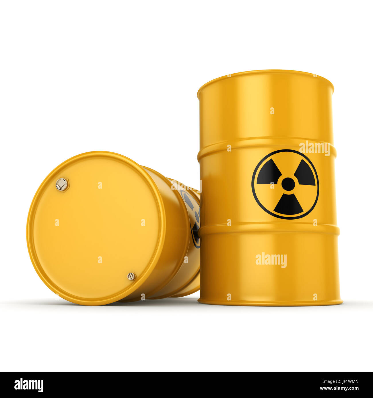 3D rendering radioactive barrels Stock Photo - Alamy