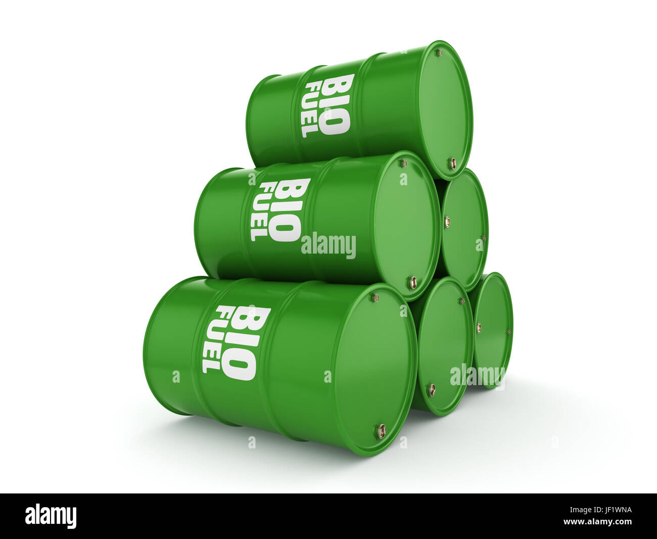 3D rendering barrels of biofuels Stock Photo - Alamy