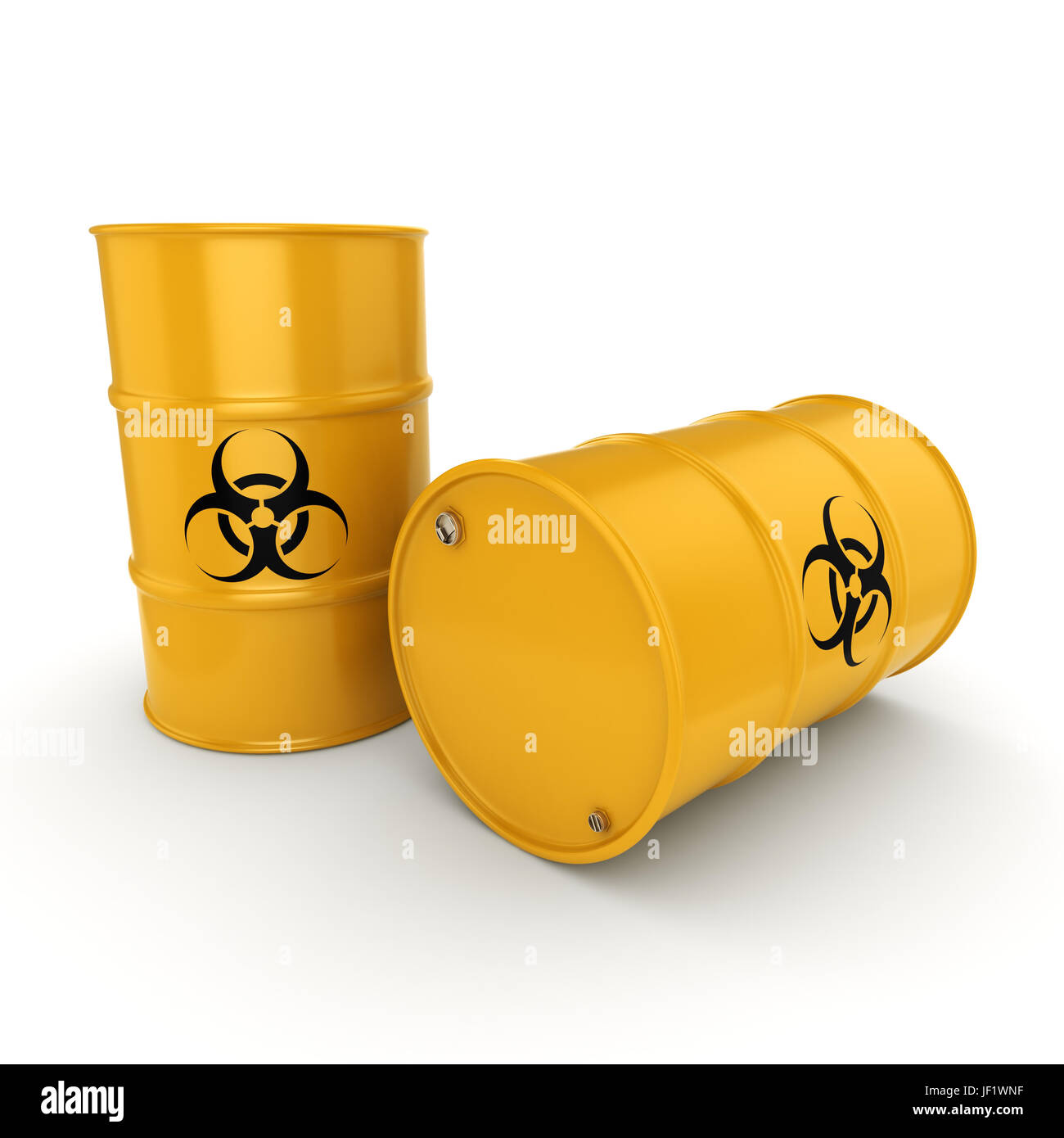 3D rendering biohazard barrels Stock Photo - Alamy