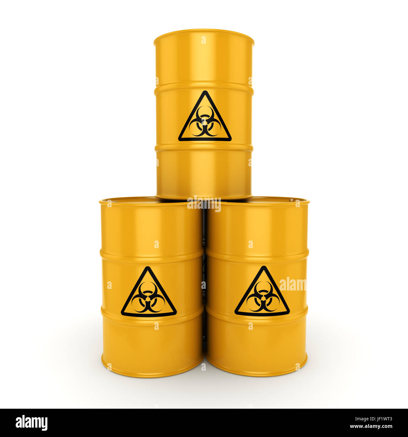 3D rendering biohazard barrels Stock Photo - Alamy