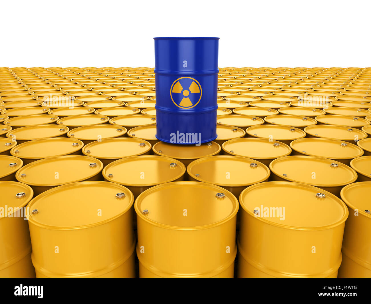 3D rendering radioactive barrels Stock Photo - Alamy