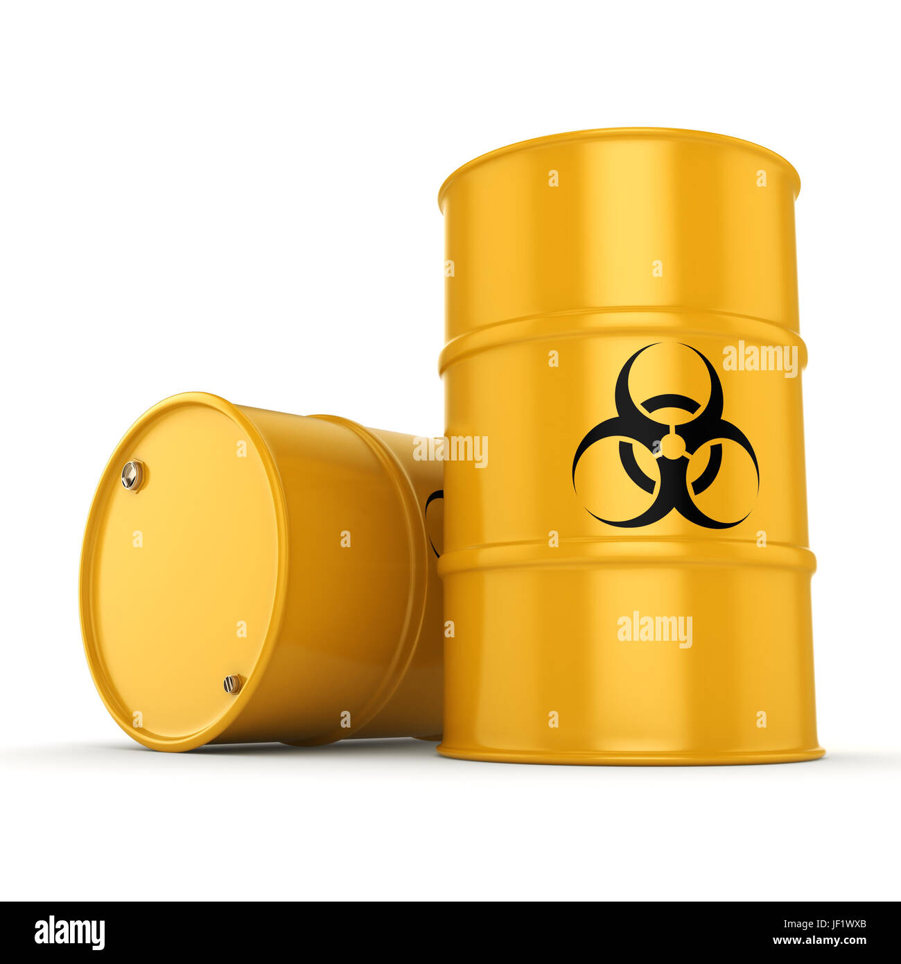 3D rendering biohazard barrels Stock Photo - Alamy
