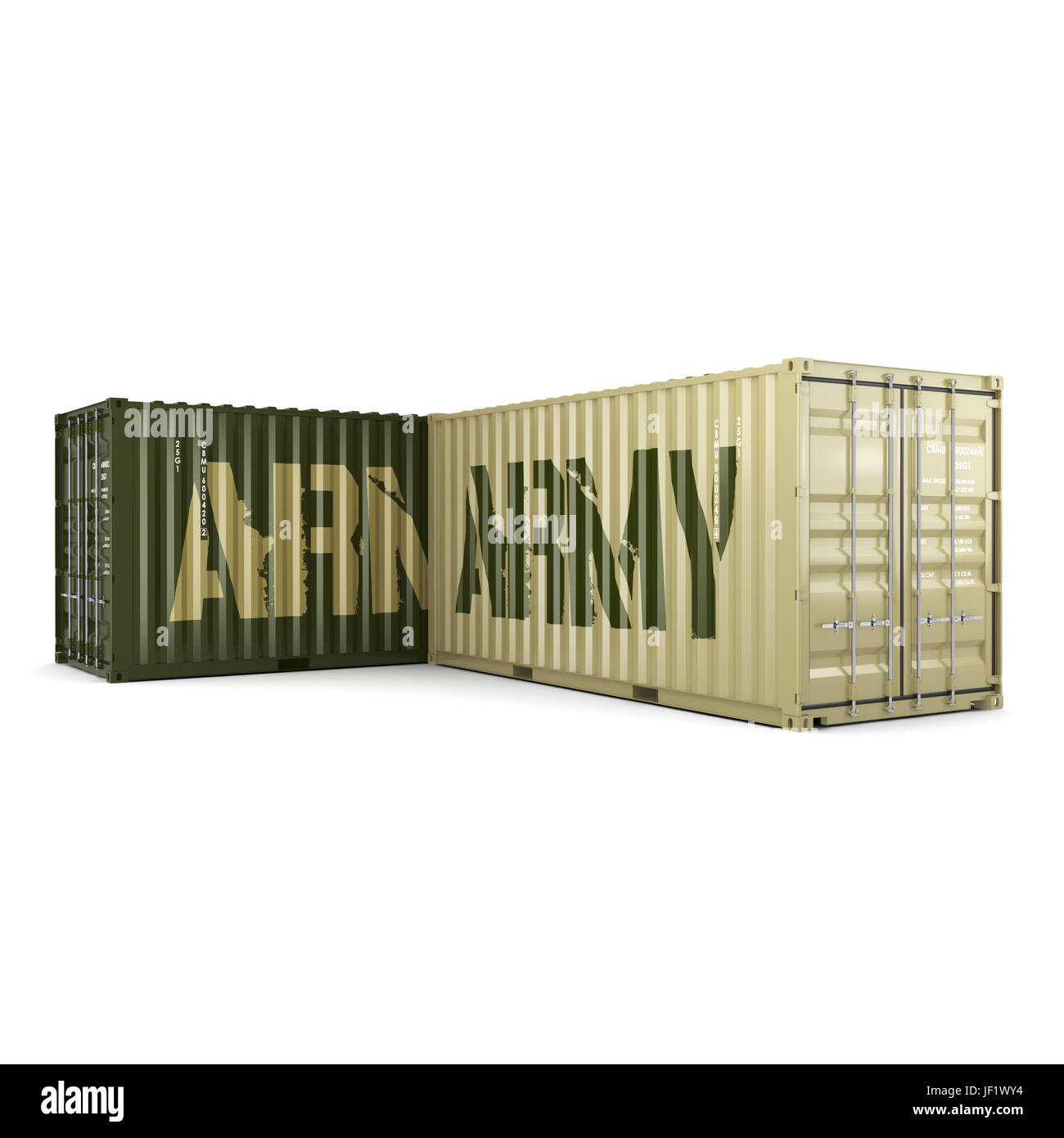 3D rendering army containers Stock Photo - Alamy